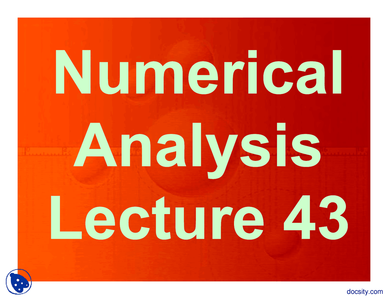 An Introduction To Mapple Numerical Analysis Lecture Slides Docsity