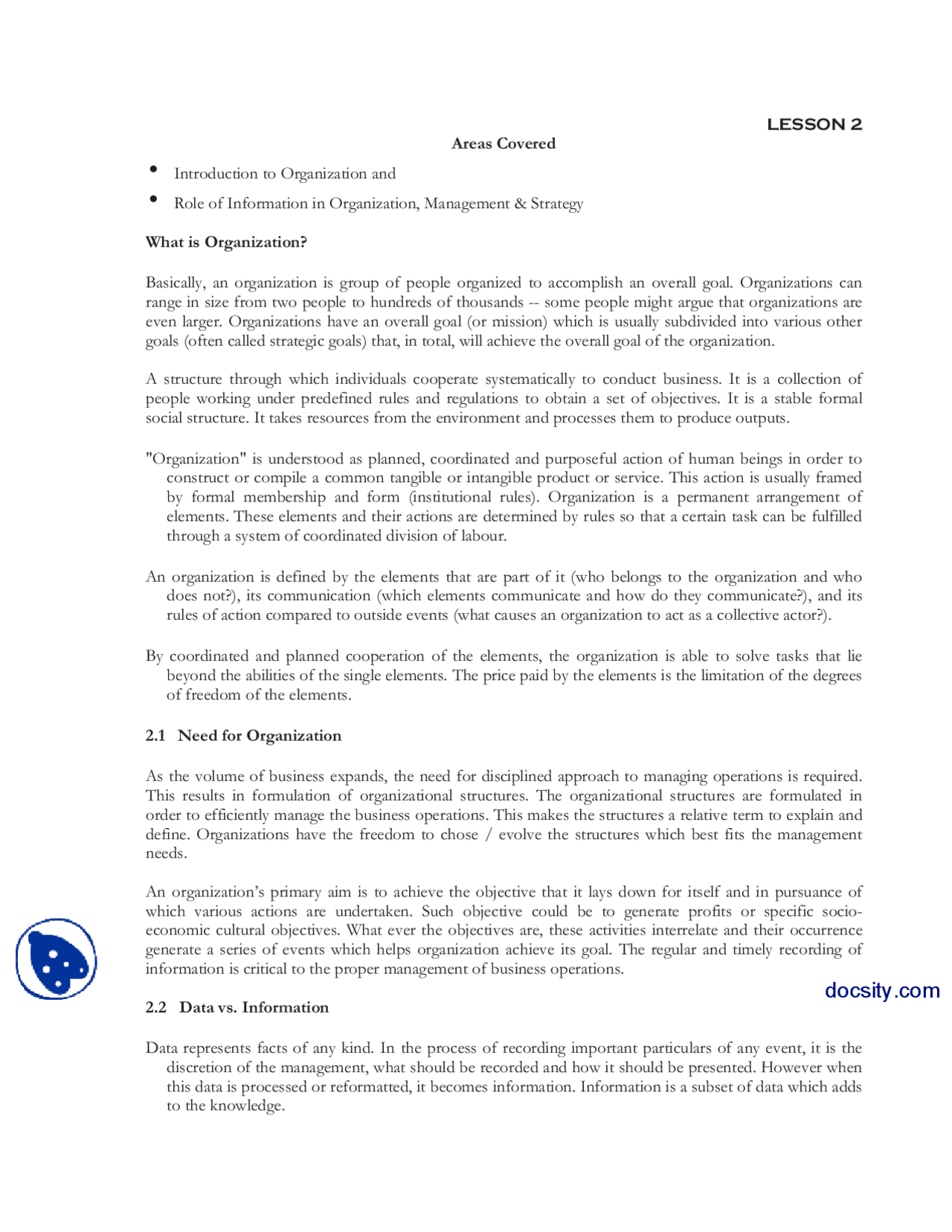Areas Covered Information Security And Systems Lecture Notes Docsity