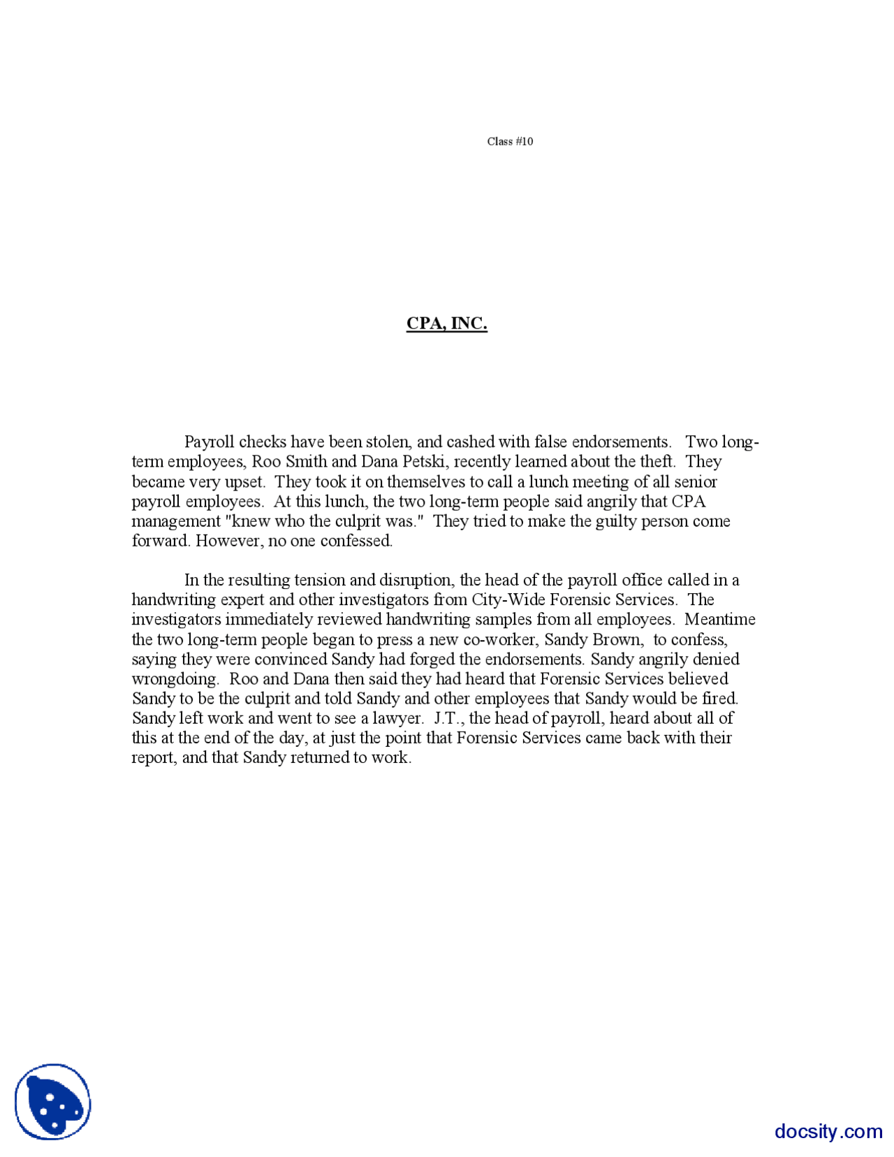 Cpa Inc Confilict Management Lecture Notes Docsity