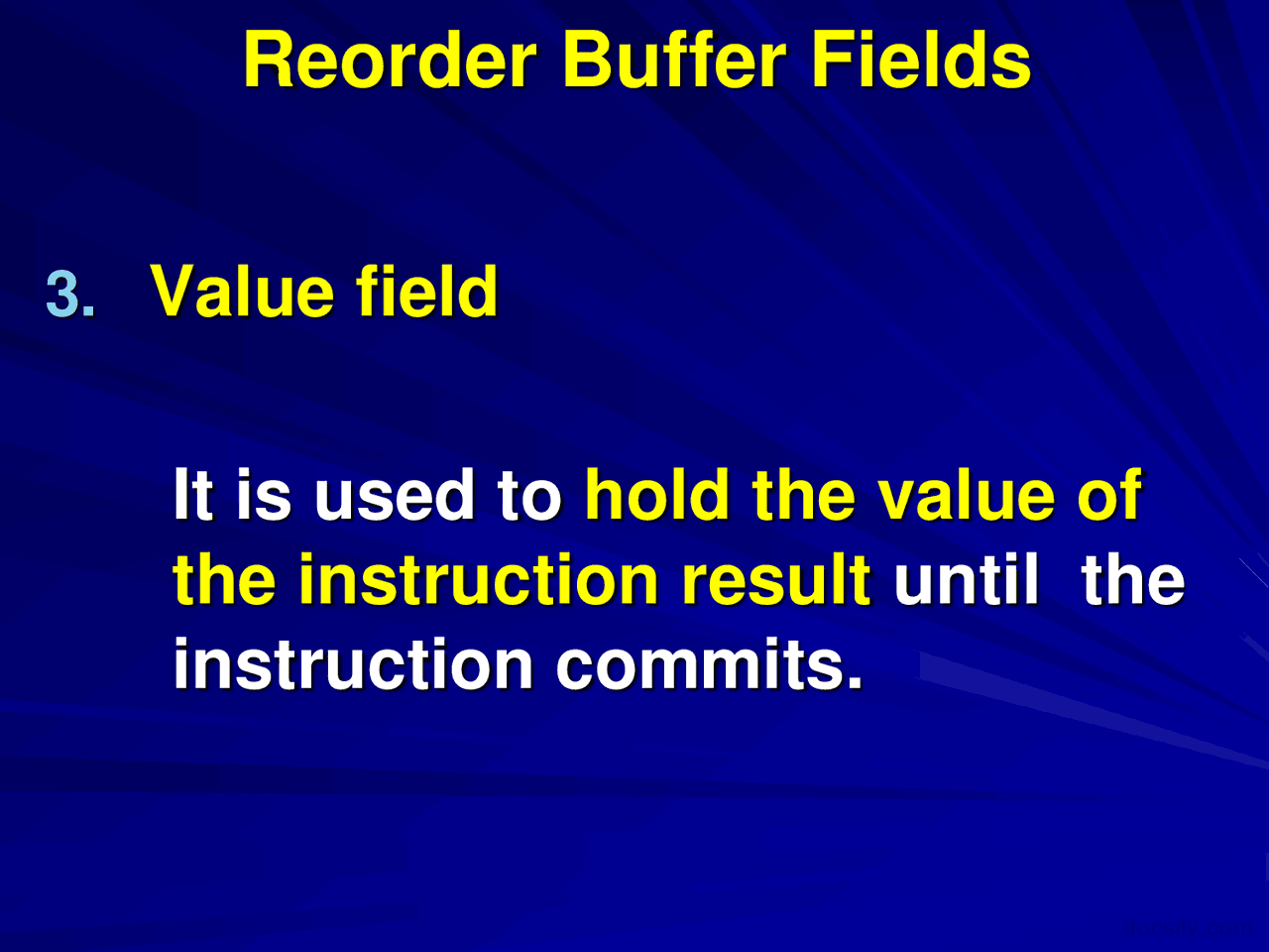 Reorder Buffer Fields Advance Computer Architecture Lecture Slides Docsity
