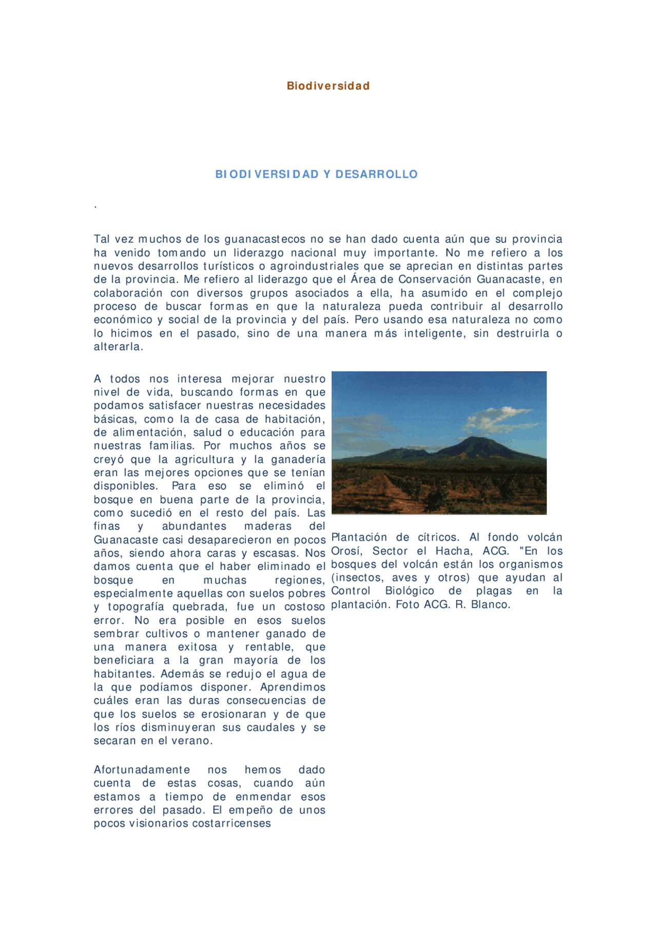 Biodiversidad Y Desarrollo Apuntes Biología Docsity