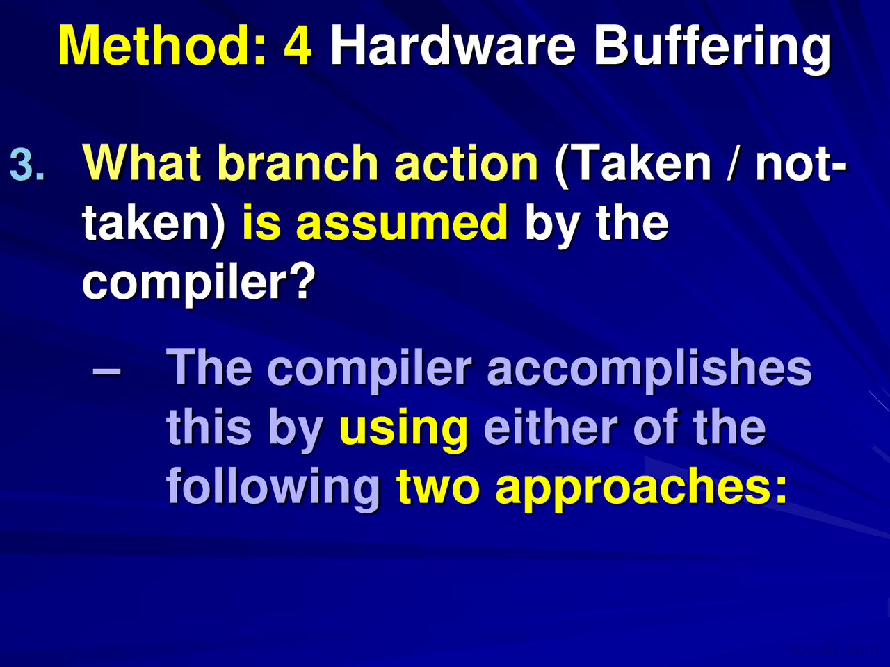 Hardware Buffering-Advance Computer Architecture-Lecture Slides - Docsity