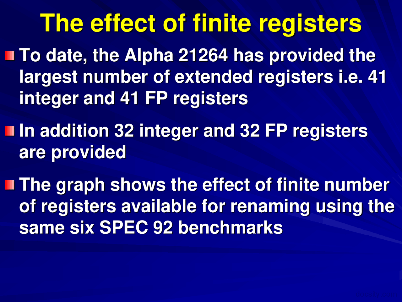 The Effect of Finite Registers -Advance Computer Architecture-Lecture Slides - Docsity