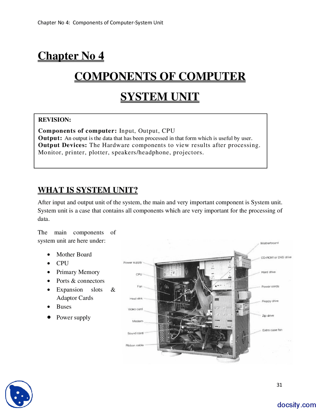 Computer System Unit Parts