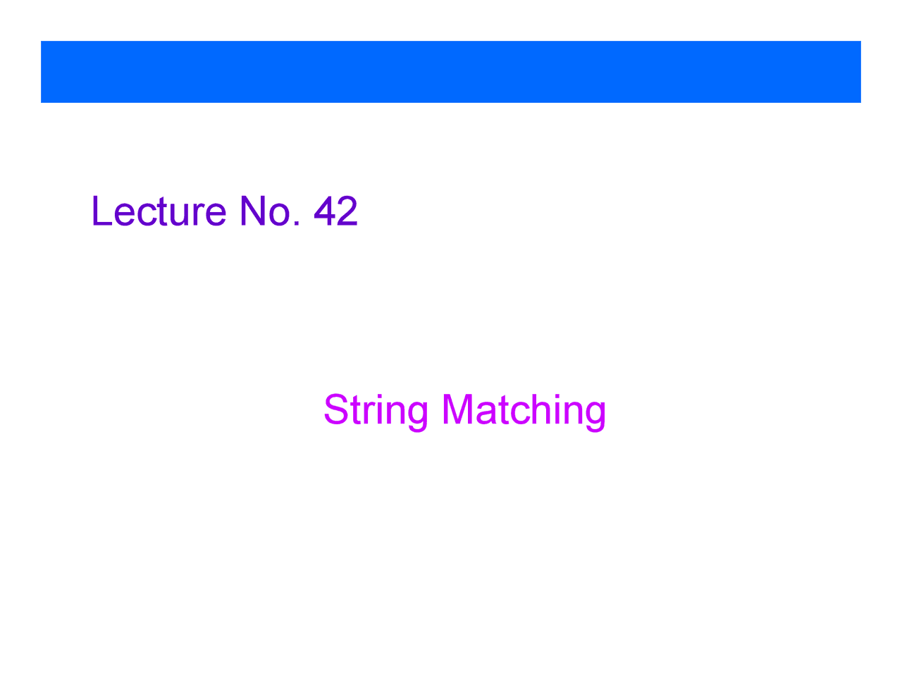 String Matching Advance Analysis Design Lecture Slides Docsity