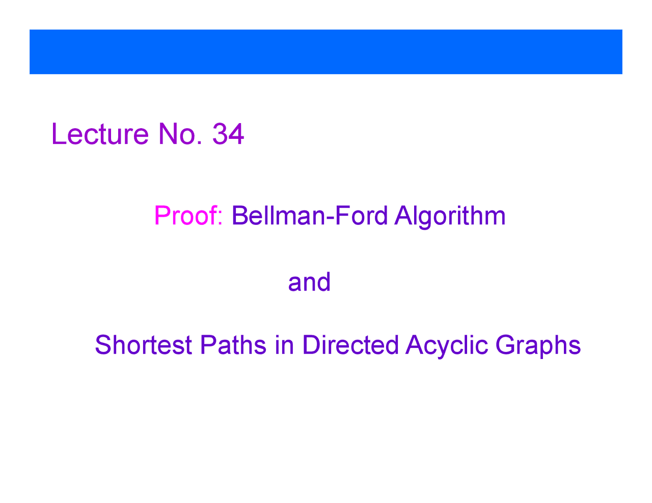 Bellman Ford Algorithm Advance Analysis Design Lecture Slides Docsity