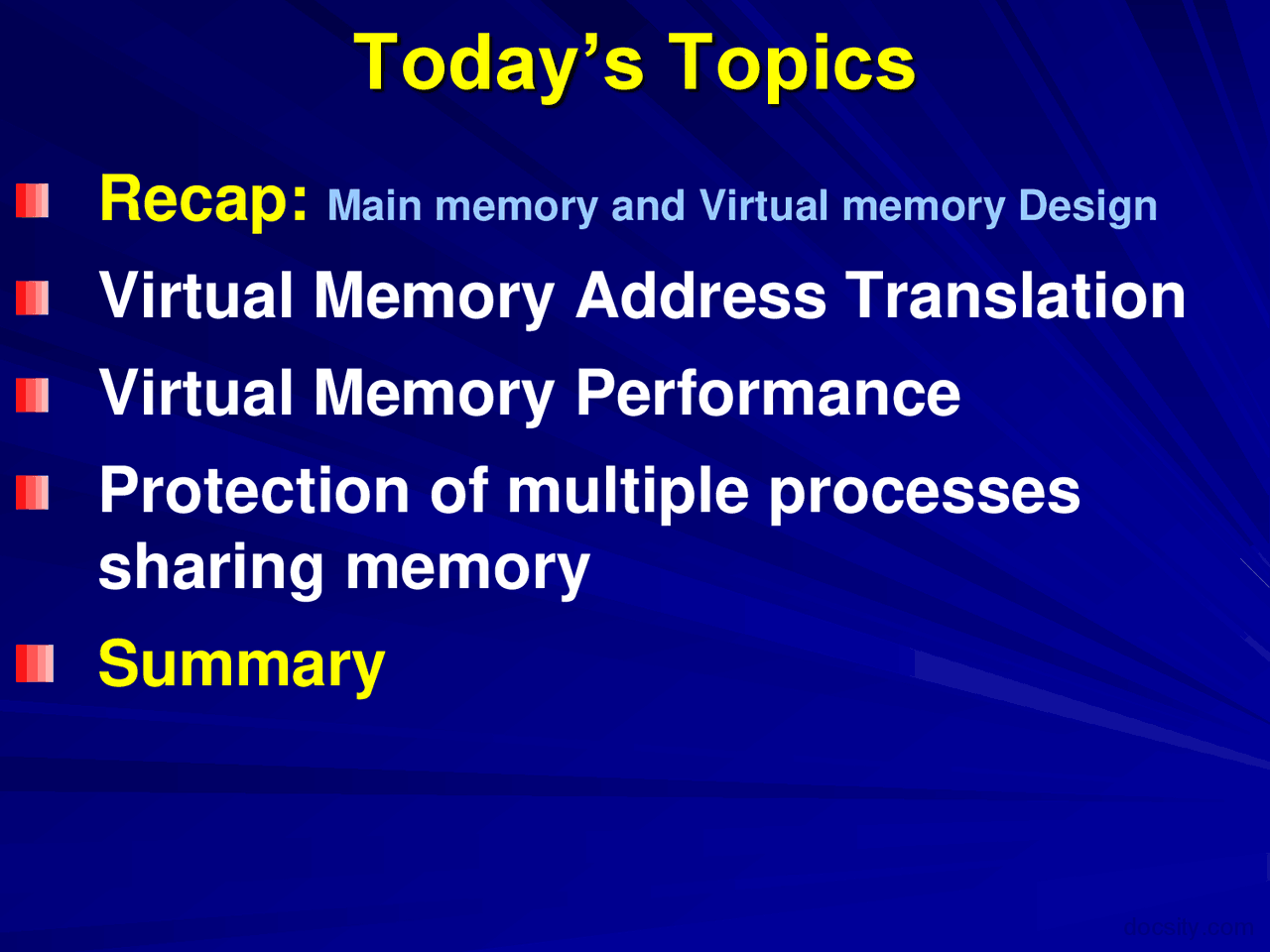 Virtual Memory Address Translation-Advance Computer Architecture-Lecture Slides - Docsity