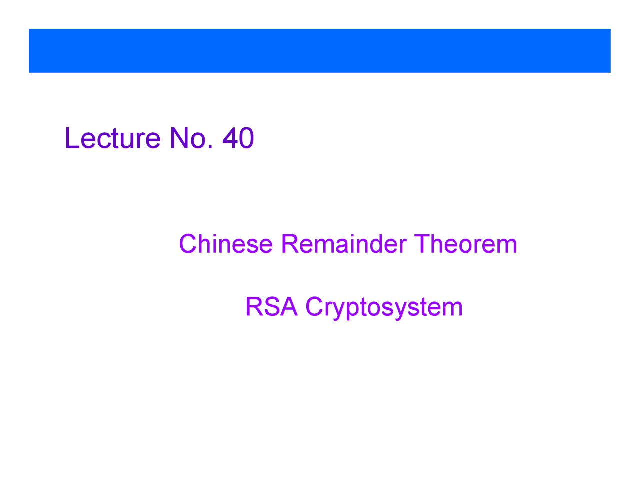 Chinese Remainder Theorem Advance Analysis Design Lecture Slides Docsity