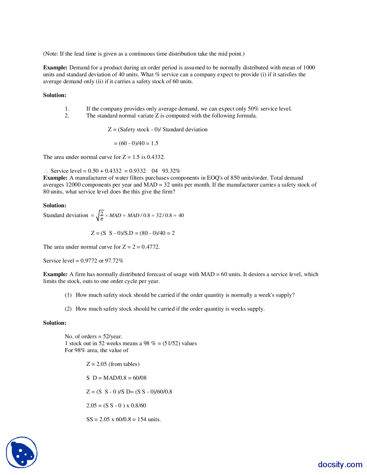 Example Operation Research Handouts Lecture Notes Operational