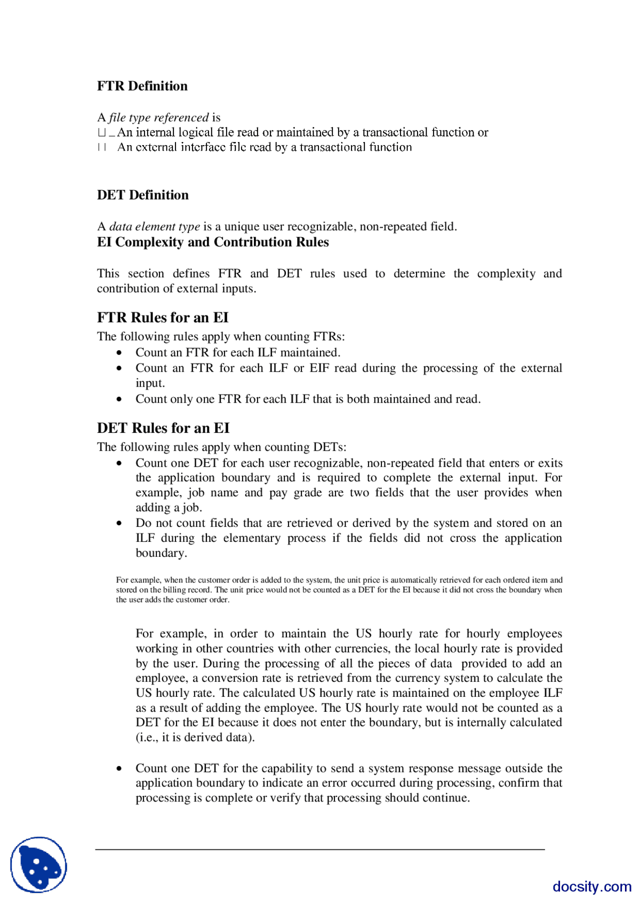 FTR And DET-Methods Of Software Engineering-Lecture Notes | Study notes ...