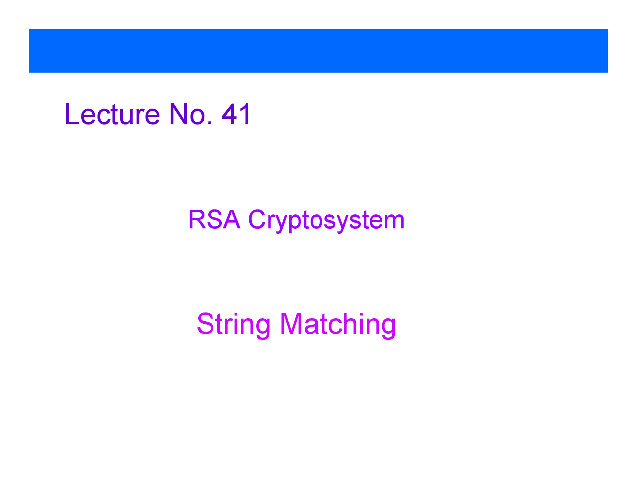 Rsa Cryptosystem Advance Analysis Design Lecture Slides Docsity