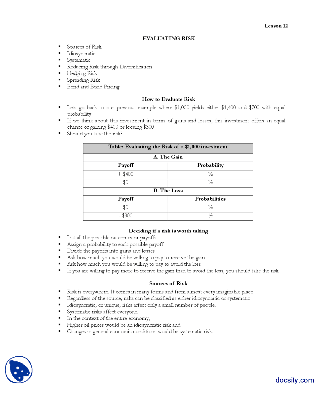 Understanding & Managing Investment Risk: Idiosyncratic vs Systematic ...
