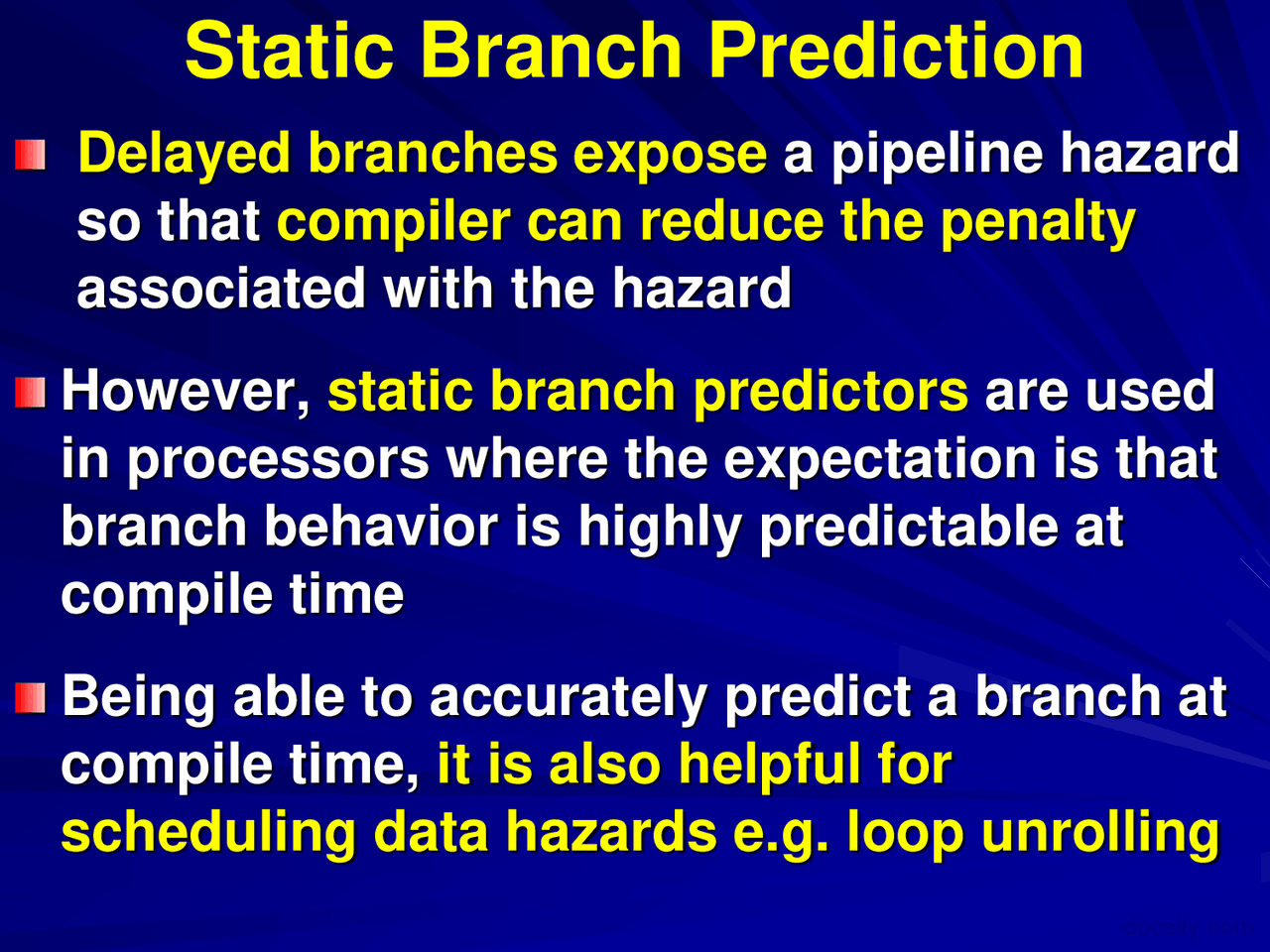 Static Branch Prediction Advance Computer Architecture Lecture Slides