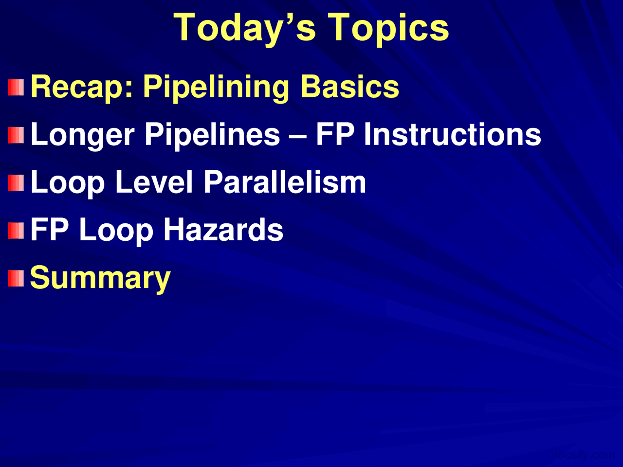 Instruction Level Parallelism Advance Computer Architecture Lecture