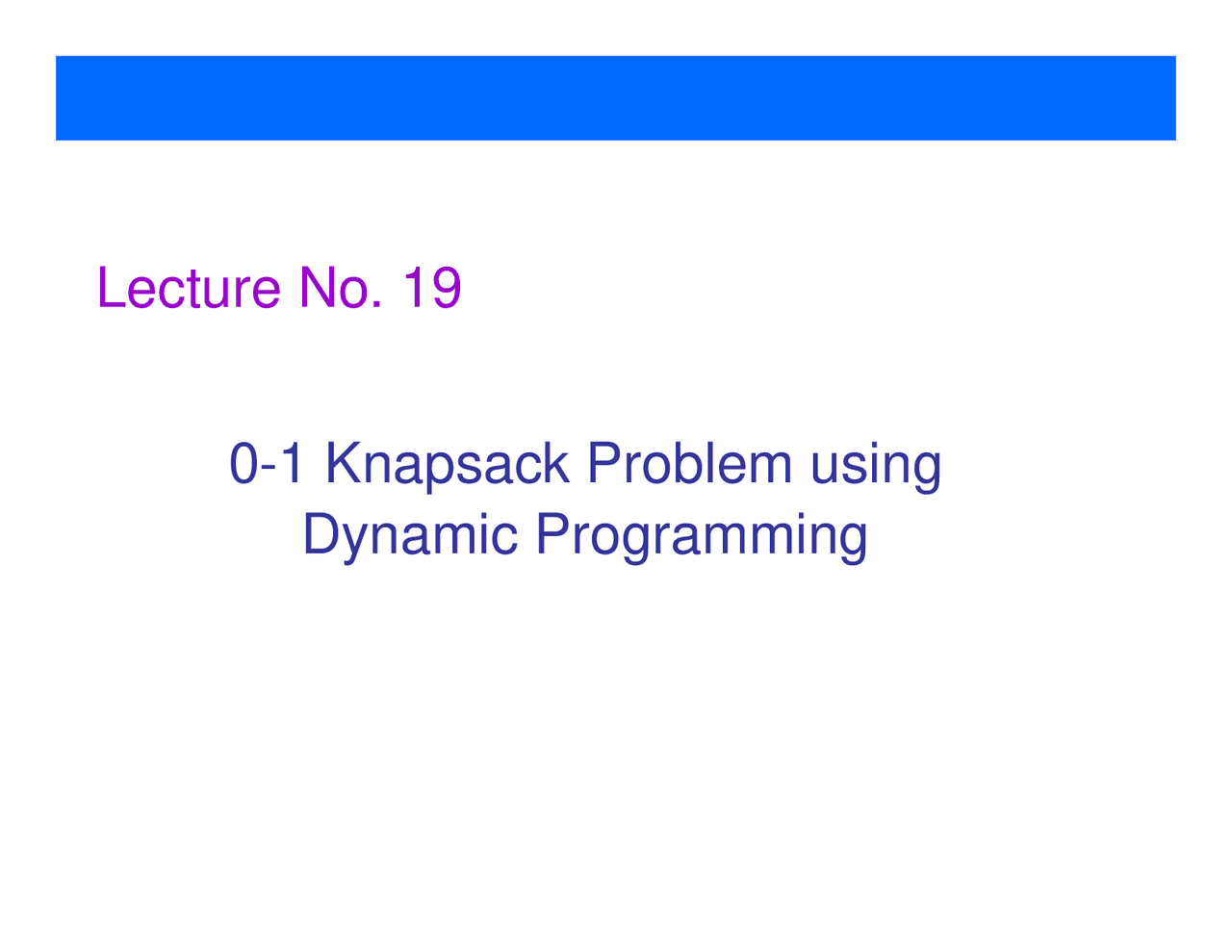 Knapsack Problem Using Dynamic Programming Advance Analysis Design