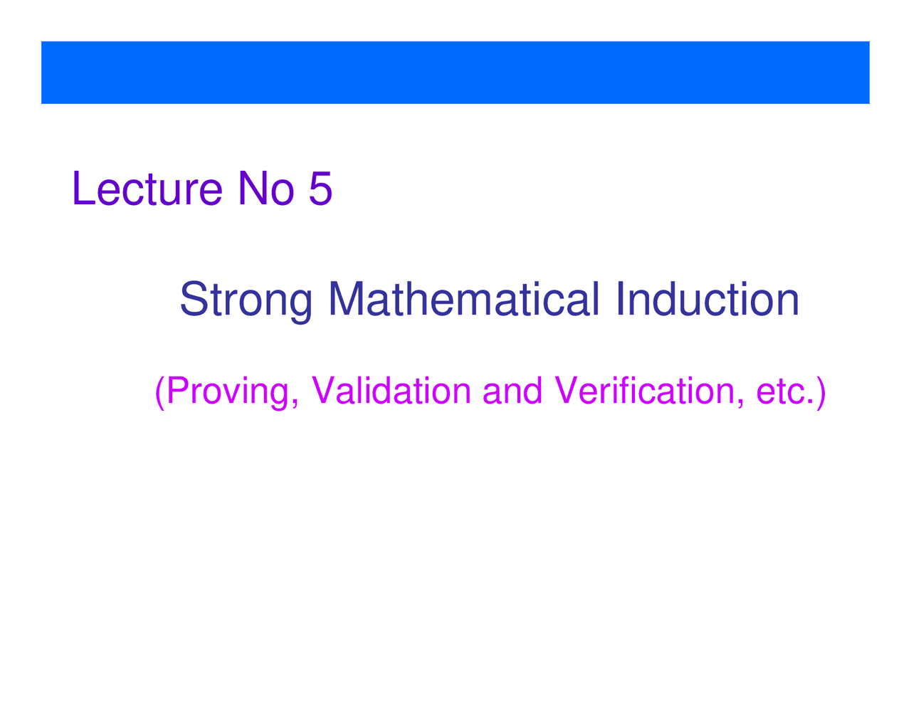Strong Mathematical Induction Advance Analysis Design Lecture Slides