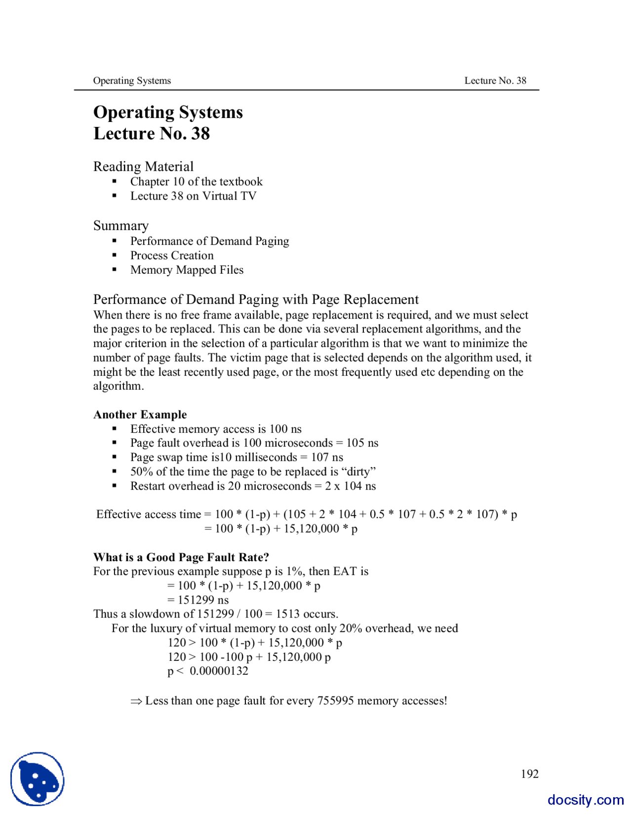 Performance Of Demand Paging With Page Replacement-Operating Systems ...