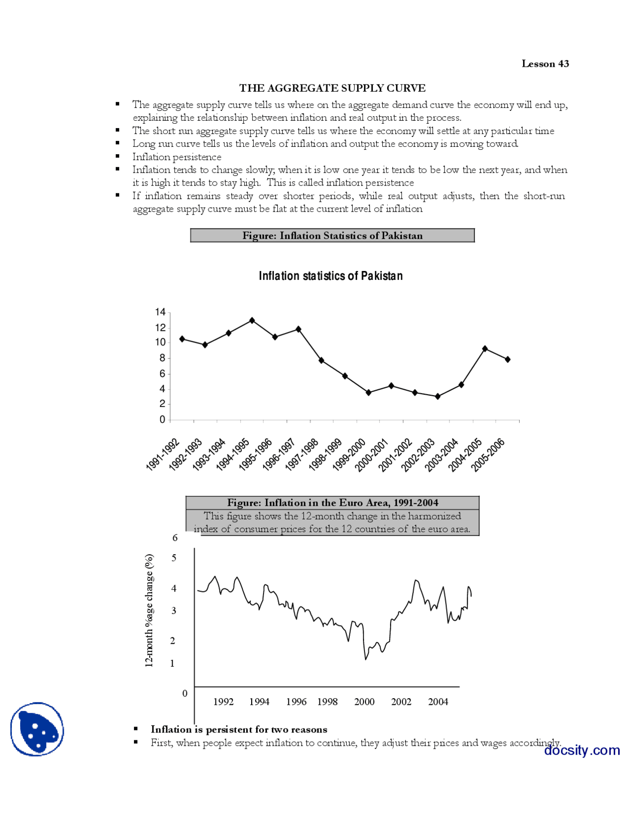 The Aggregate Supply Curve Money And Banking Handouts Docsity