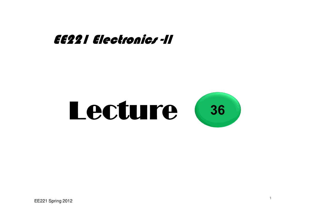 Feedback Stability Criteria, Output Stages and Power Amplifiers-Analog and Digital Electronics ...
