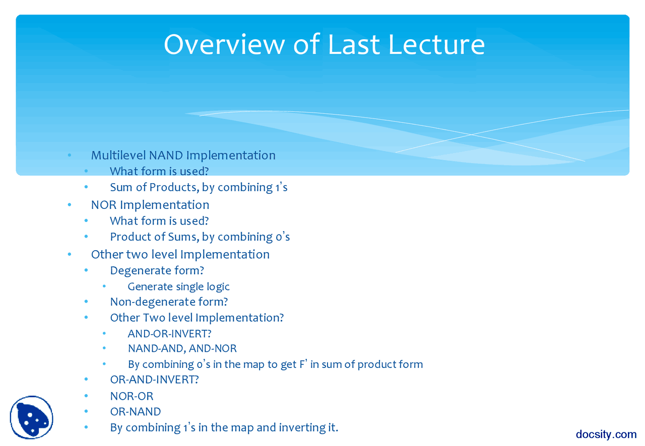 Digital Logic: Multilevel Implementation and Exclusive Gate Functions | Slides Digital Logic ...
