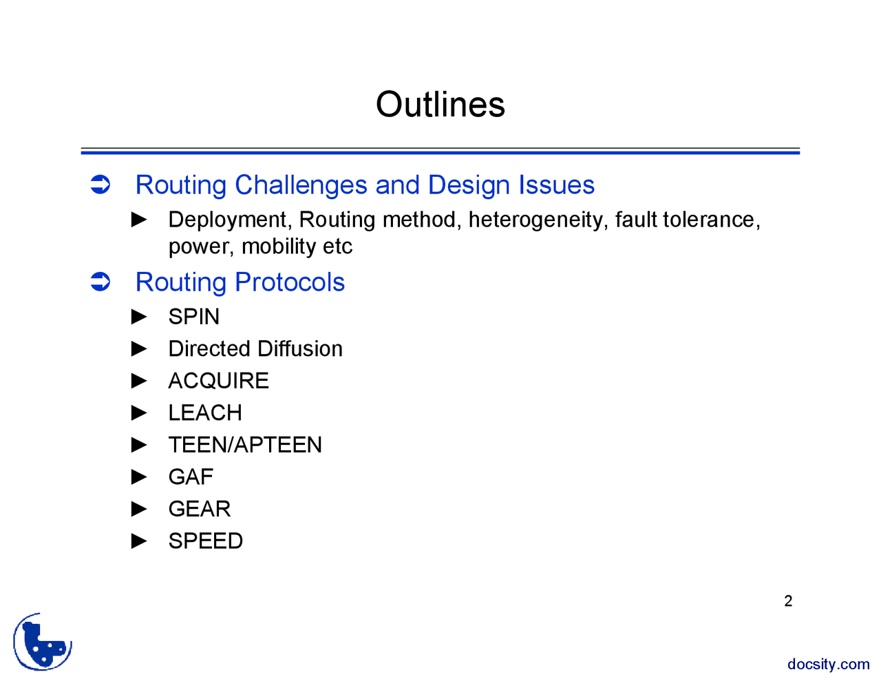 Routing Challenges And Design Issues Wireless Networks Lecture Slides Docsity