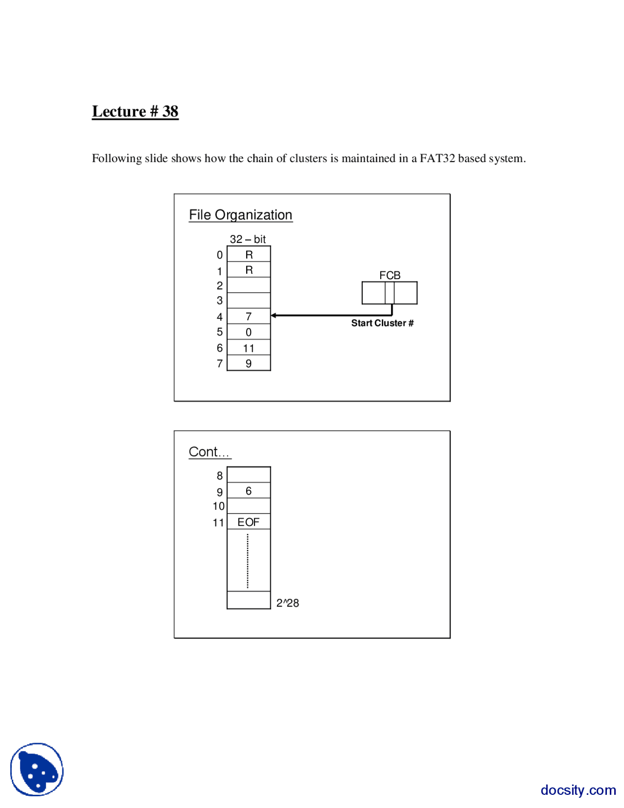 File Organization System Programming Lecture Notes Docsity
