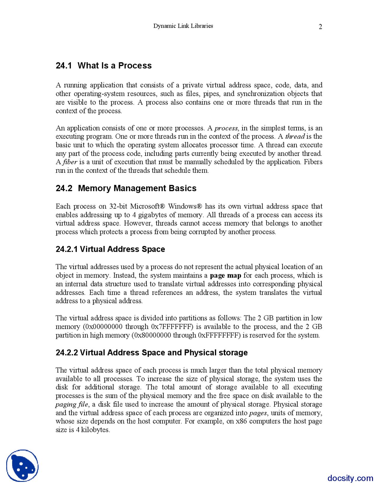 What Is A Process Windows Programming Lecture Notes Apuntes Programación De Windows Docsity
