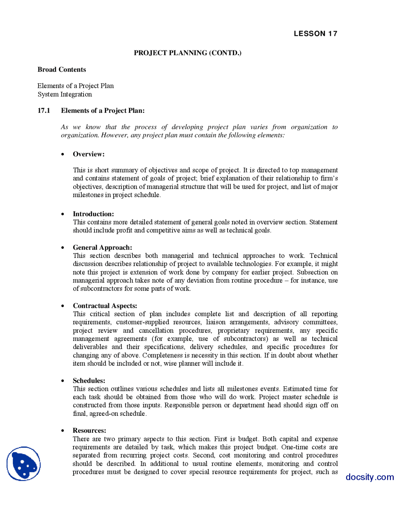 Project Planning 3 Project Managment Handouts Lecture Notes Project