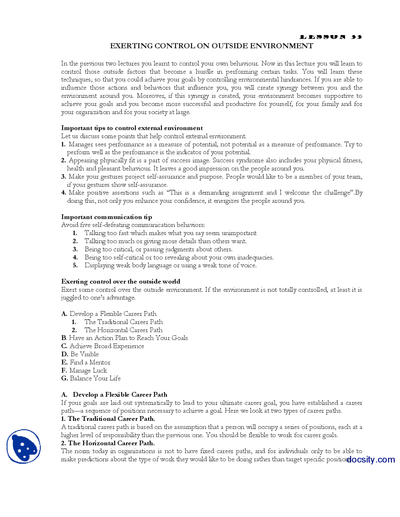 Important Tips To Control External Environment Human Relation Lecture
