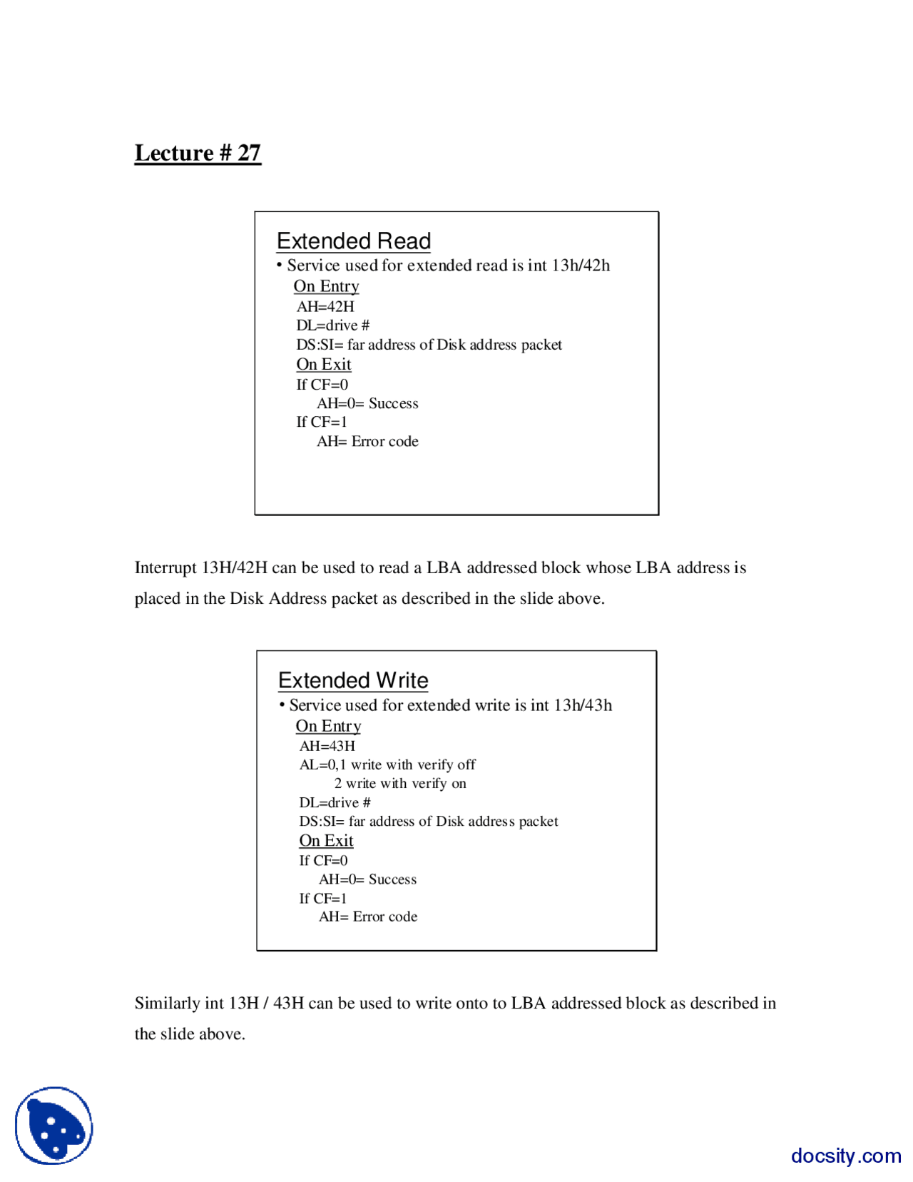 Extended Read And Disk Partitioning System Programming Lecture Notes