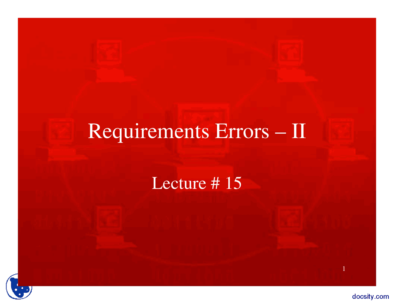 Requirements Errors 2-Software Requirement-Lecture Slides - Docsity