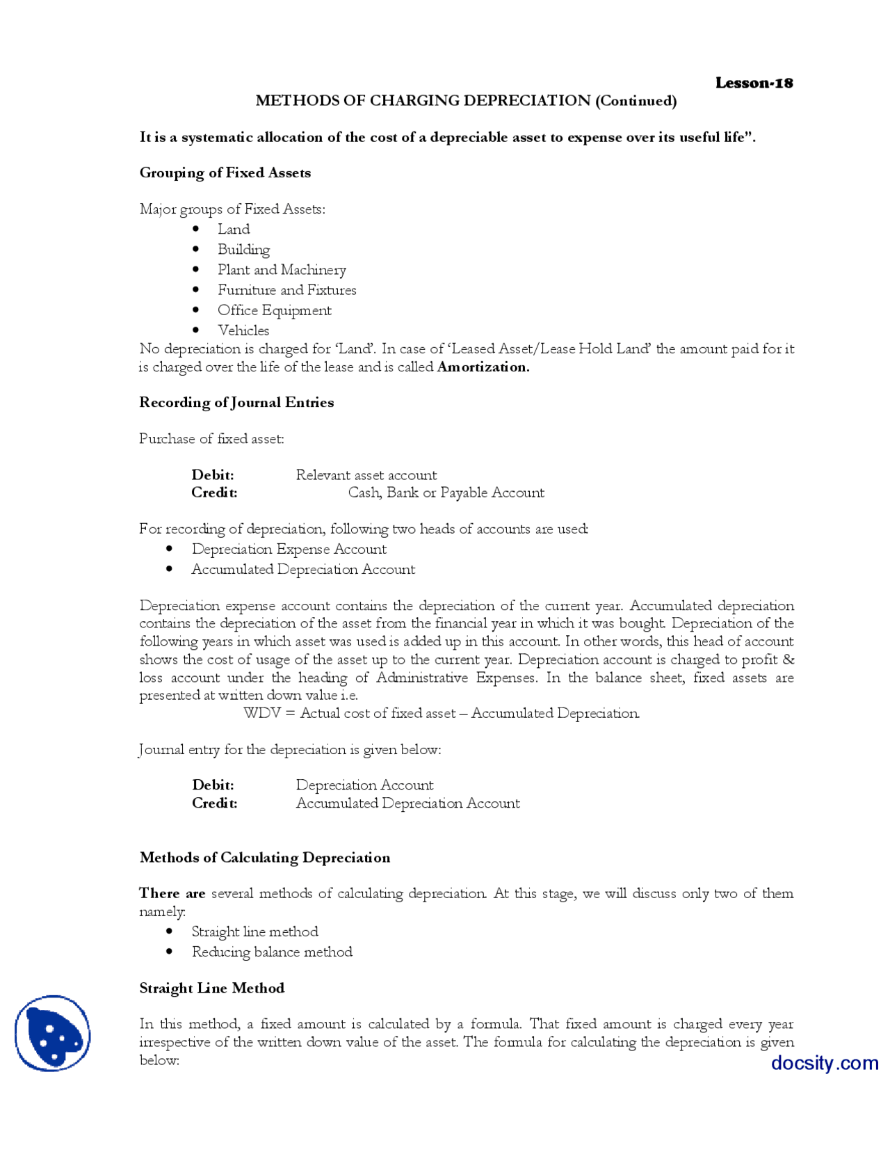 Grouping Of Fixed Assets Financial Accounting Lecture Handout