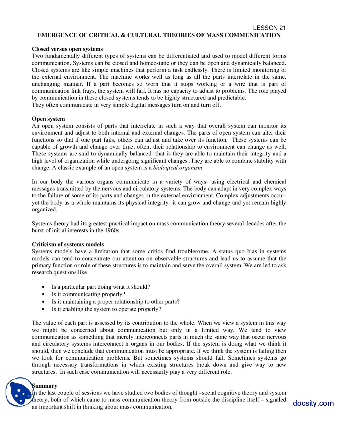 Emergence Of Critical And Cultural Theories Of Mass Communication ...