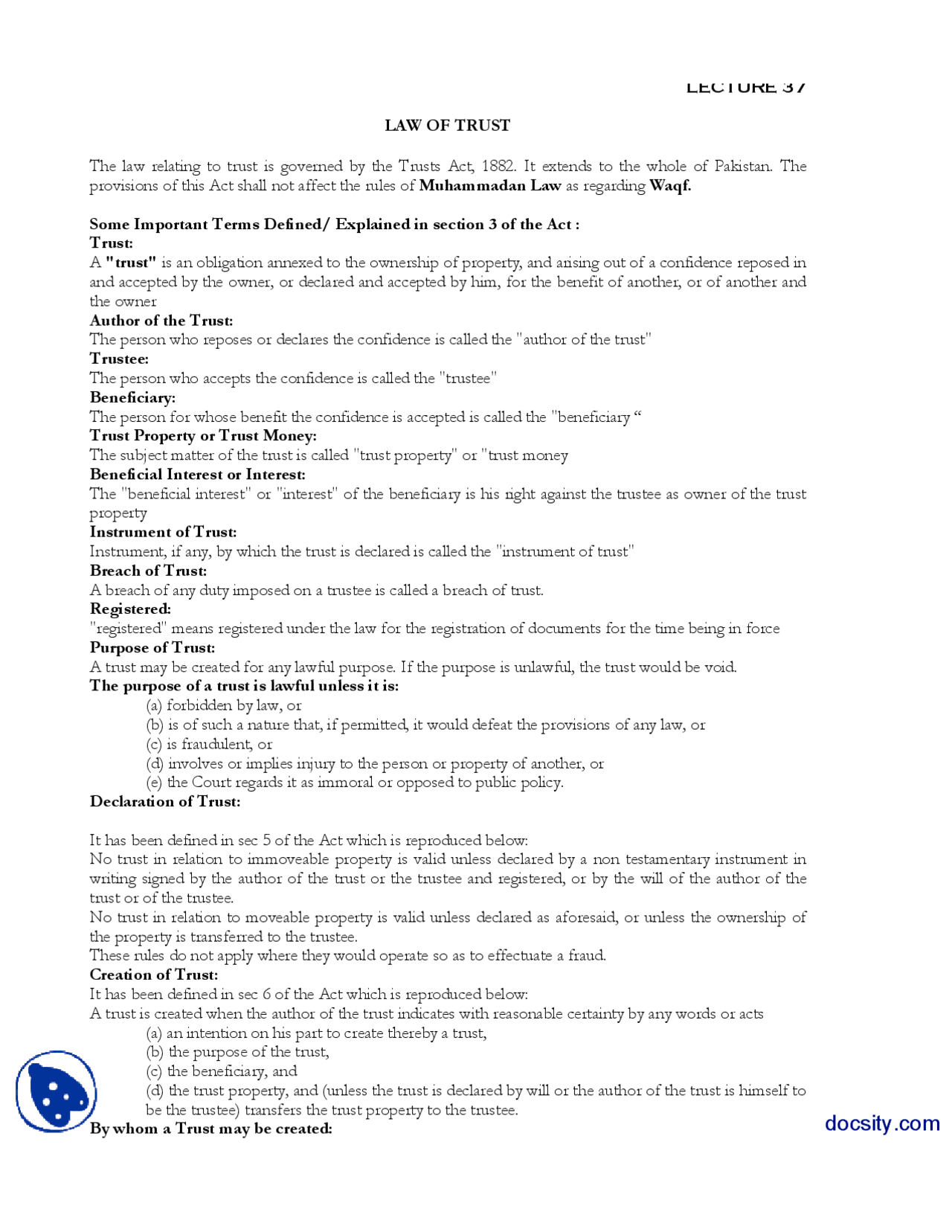 Some Important Terms Defined Business And Labour Law Lecture Handout