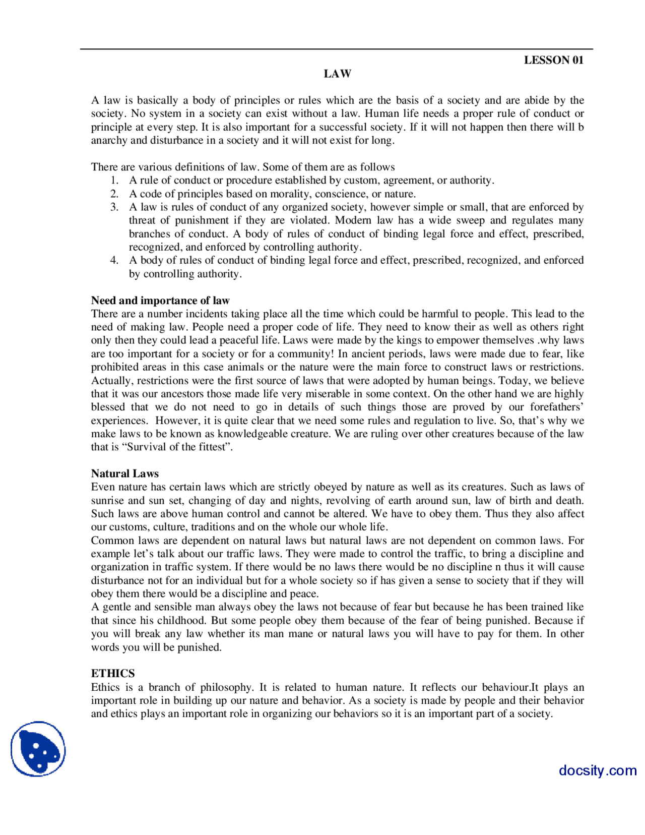 Law Media Laws And Ethics Handouts Docsity