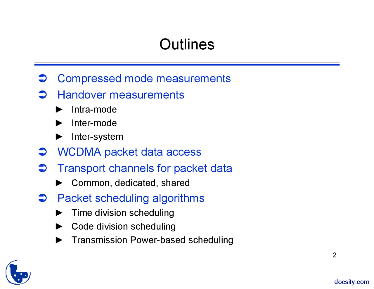 Compressed Mode Measurements Wireless Networks Lecture Slides Docsity