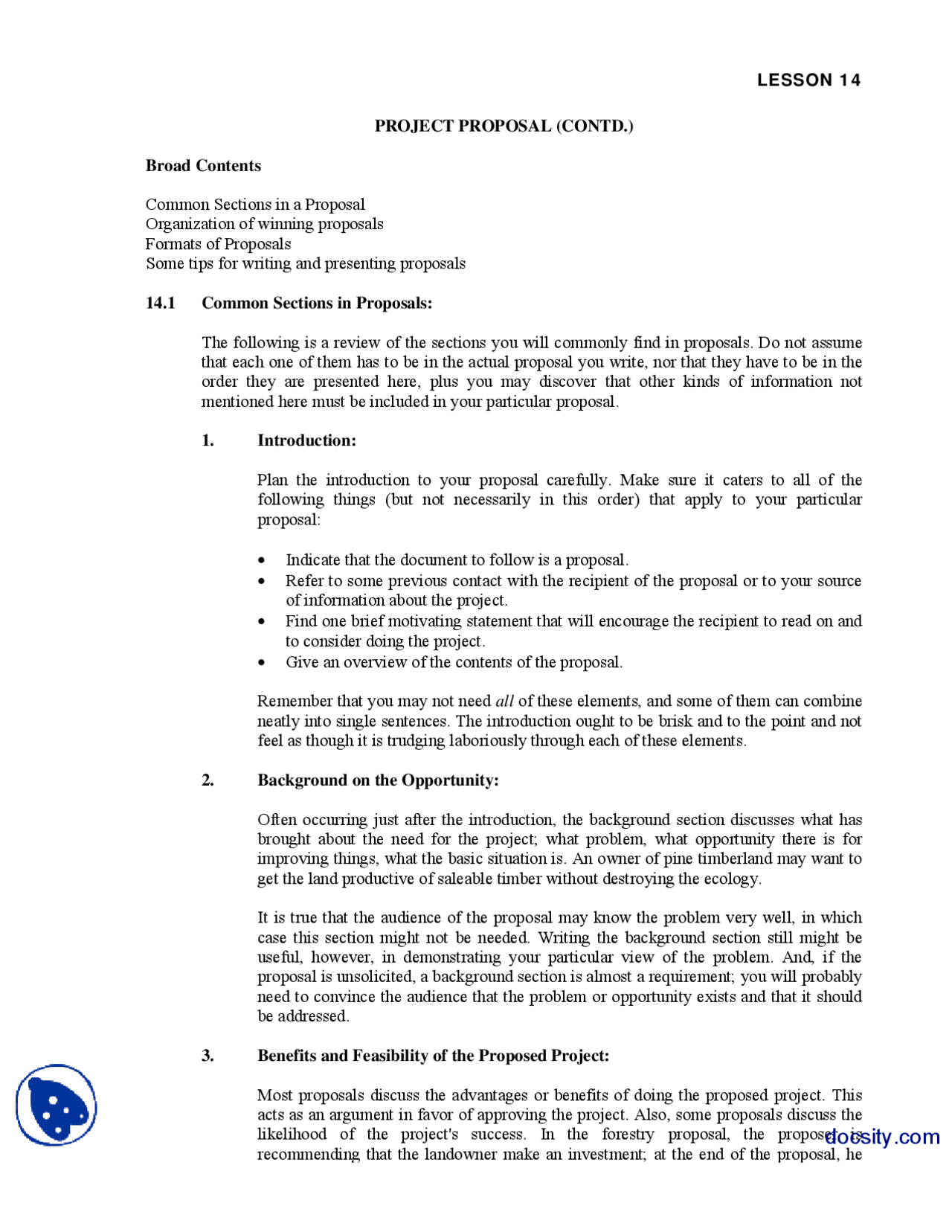 Project Proposal 2 Project Managment Handouts Docsity