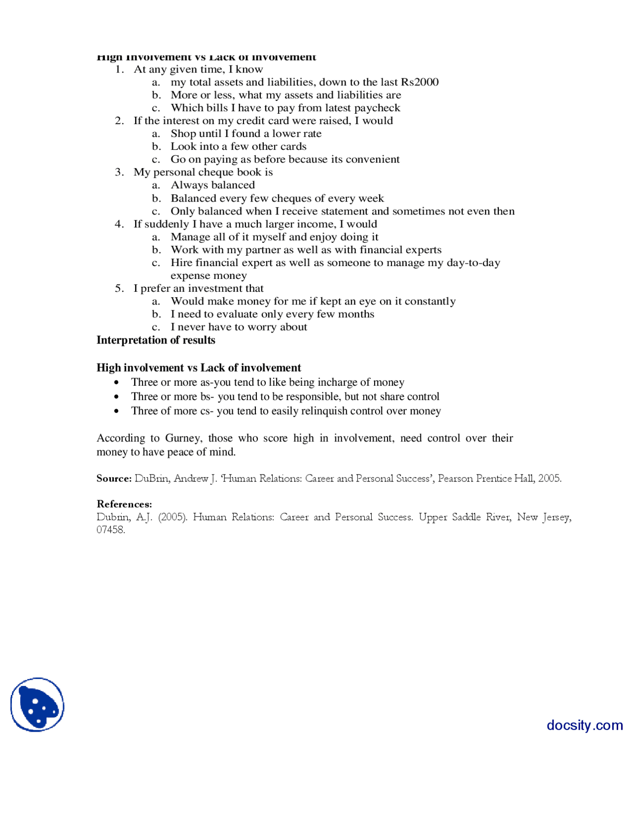 Managing Personal Finances Part 2 Human Relation Lecture Handout Docsity