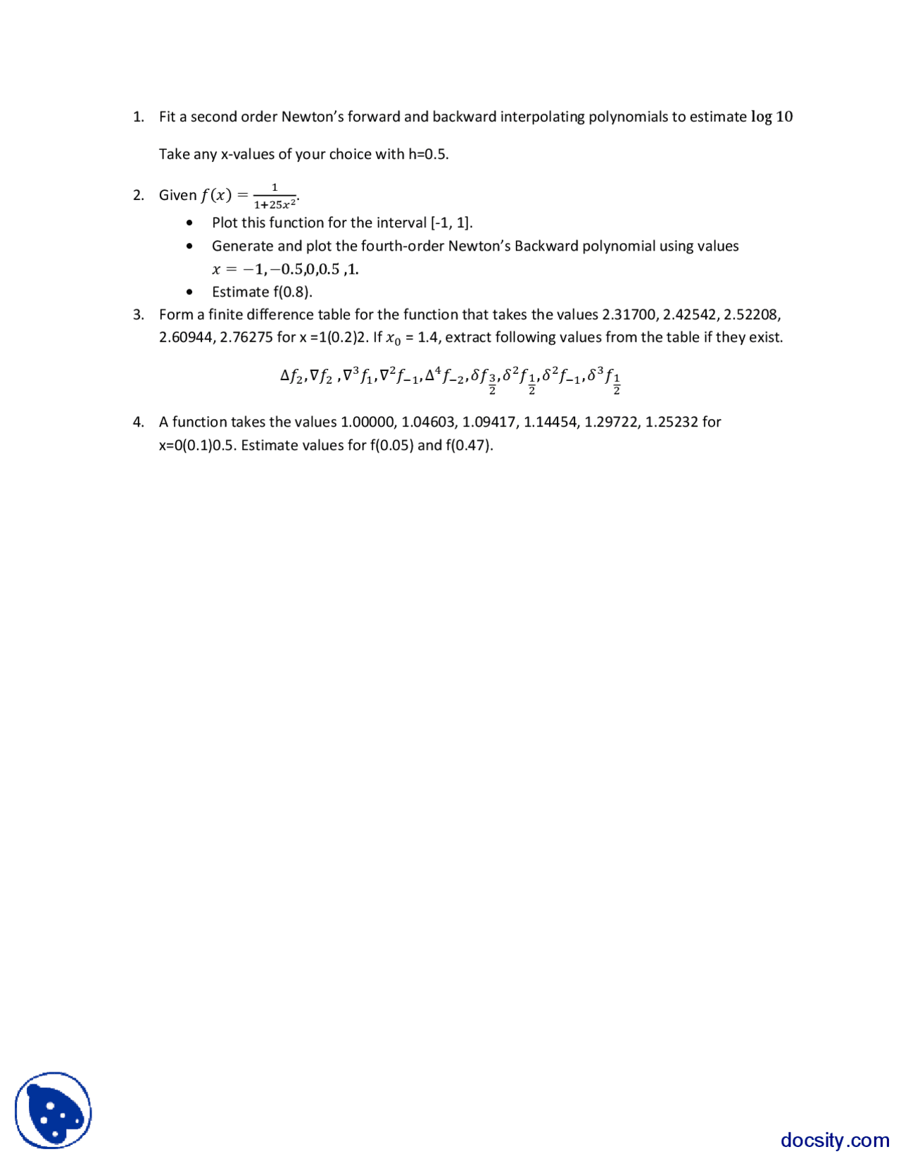 Newton Forward And Backward Interpolating Polynomials Methods Of
