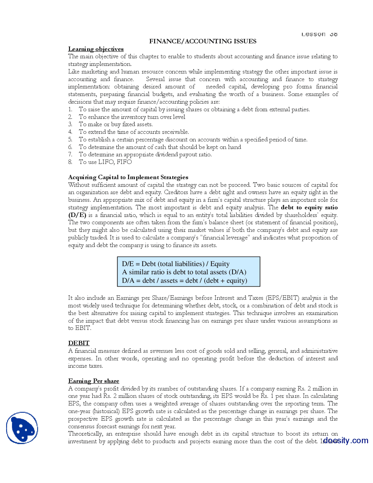 Acquiring Capital to Implement Strategies-Strategic Management-Lecture ...