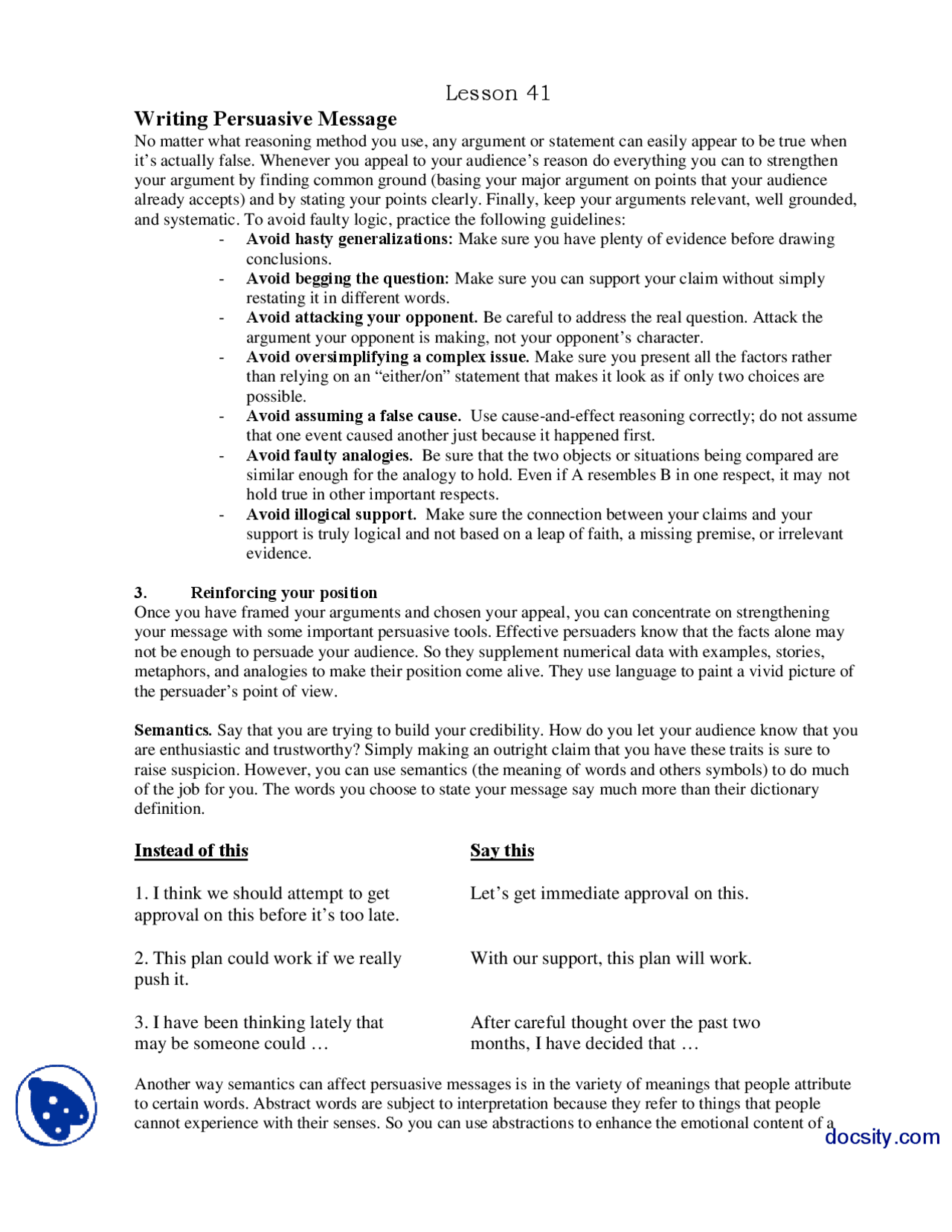 Writing Persuasive Message Part 2-Communication Skills-Lecture Handout ...