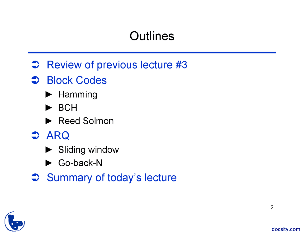 Hamming Code Wireless Networks Lecture Slides Docsity
