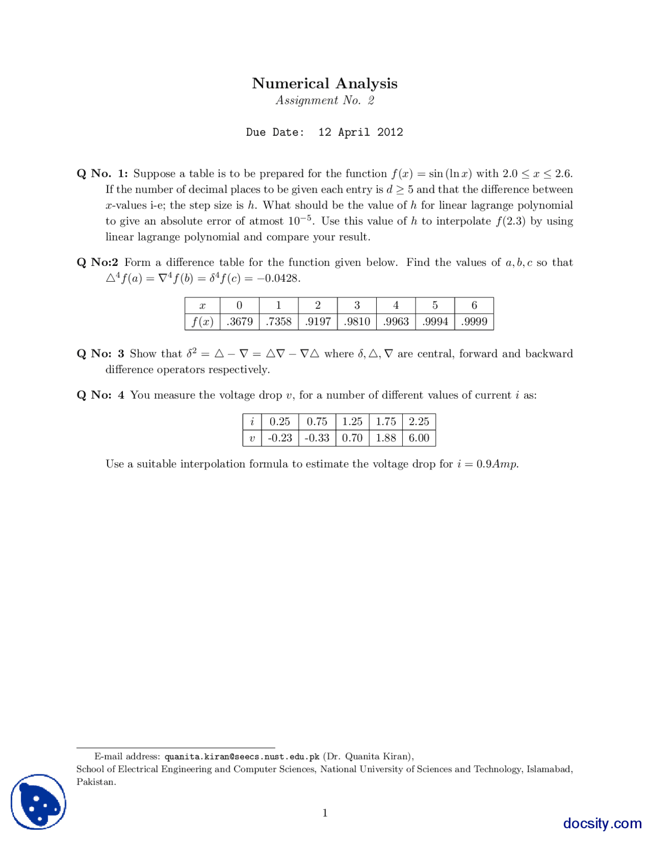 Lagrange Polynomial, Divided Difference Operators-Methods of Numerical ...