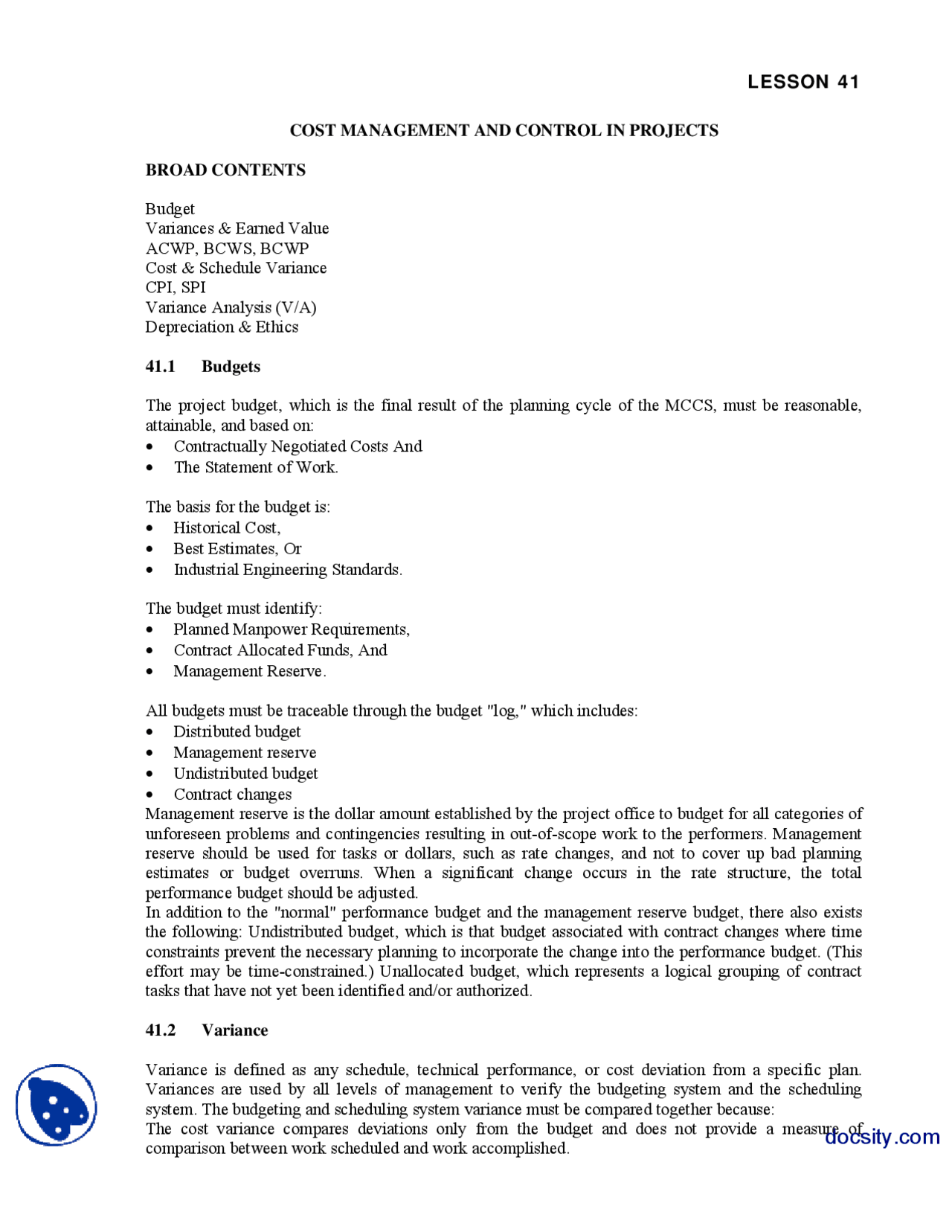 Cost Management And Control In Projects 2 Project Managment Handouts