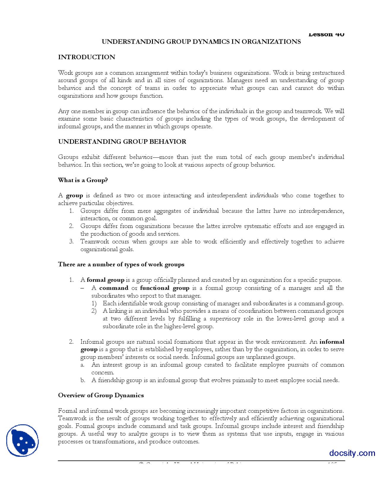 Understanding Group Dynamics In Organizations Principle Of Managment