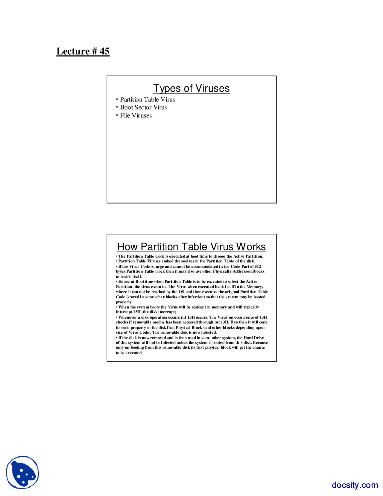 Types Of Viruses System Programming Lecture Notes Docsity