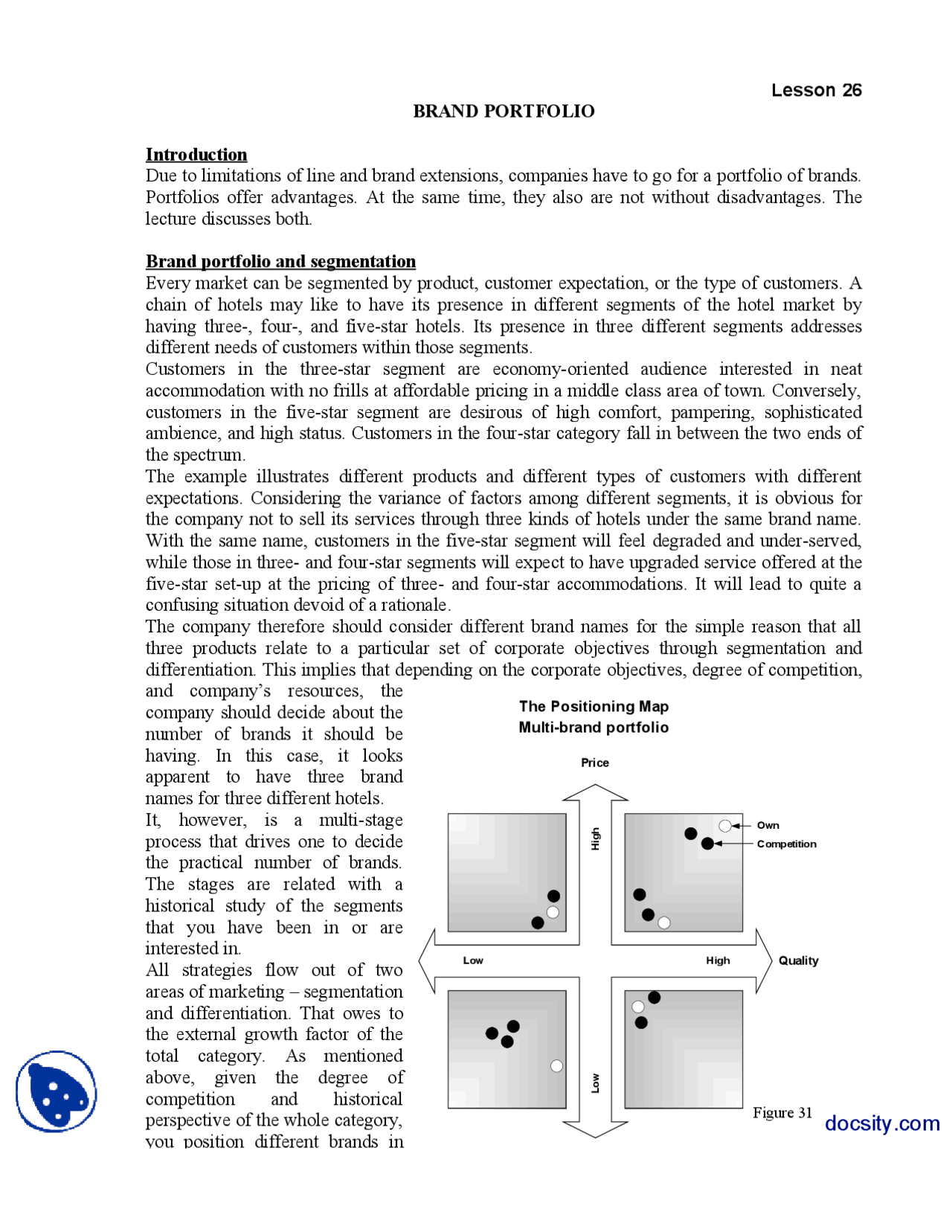Brand Portifolio Brand Management Lecture Handout Docsity
