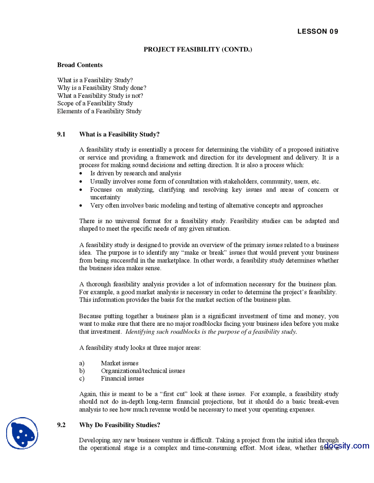 Project Feasibility-Project Managment-Handouts | Lecture notes Project ...