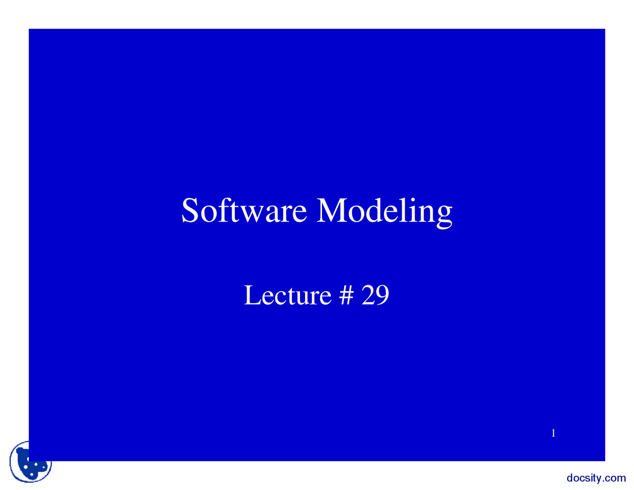 Software Modeling Software Requirement Lecture Slides Docsity