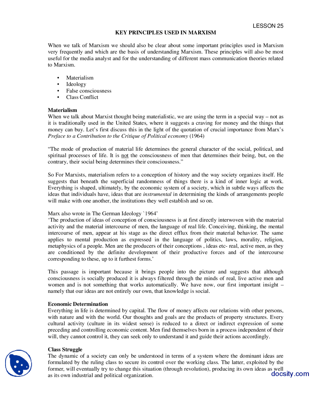 Key Principles Used In Marxism-Theories of Communication-Handouts ...